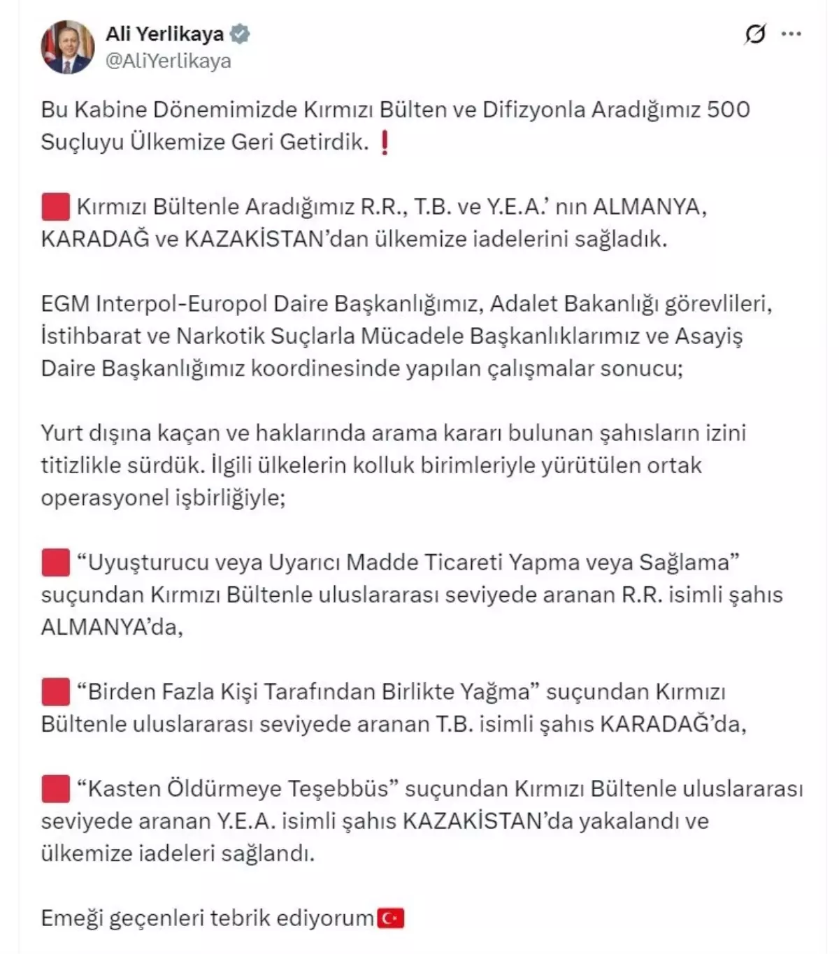 Türkiye'ye İade Edilen Suçlular - AtakumHaber.com.tr